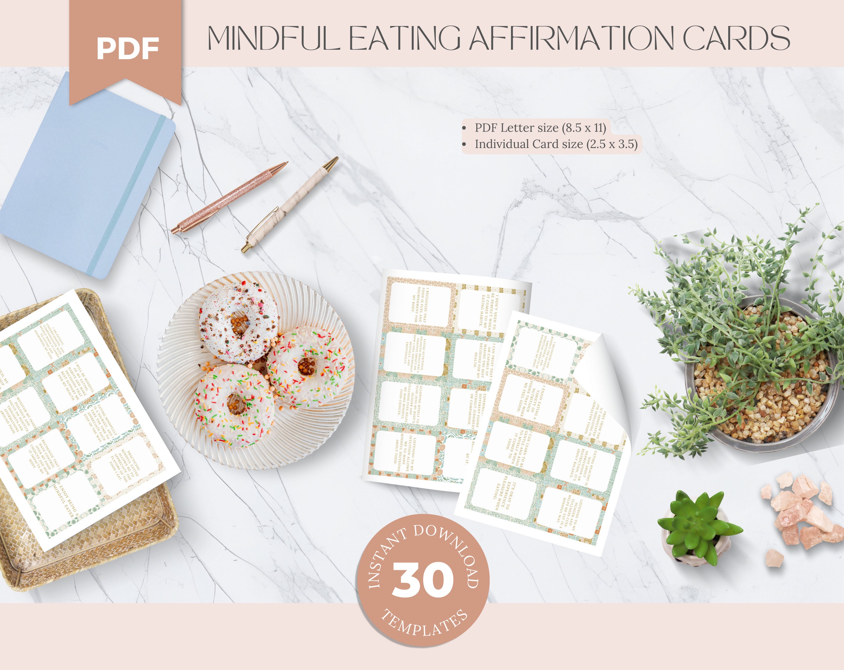 Mindful Eating Cards Printable PDF Intuitive Eating Healthy Eating Food ...
