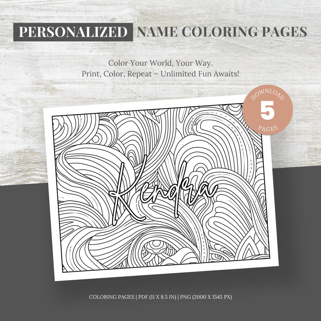 Printable Custom Name Coloring Page for Adults and Kids, Intricate ...