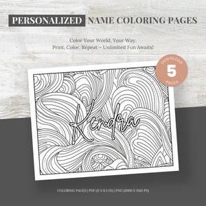Printable Custom Name Coloring Page for Adults and Kids, Intricate ...