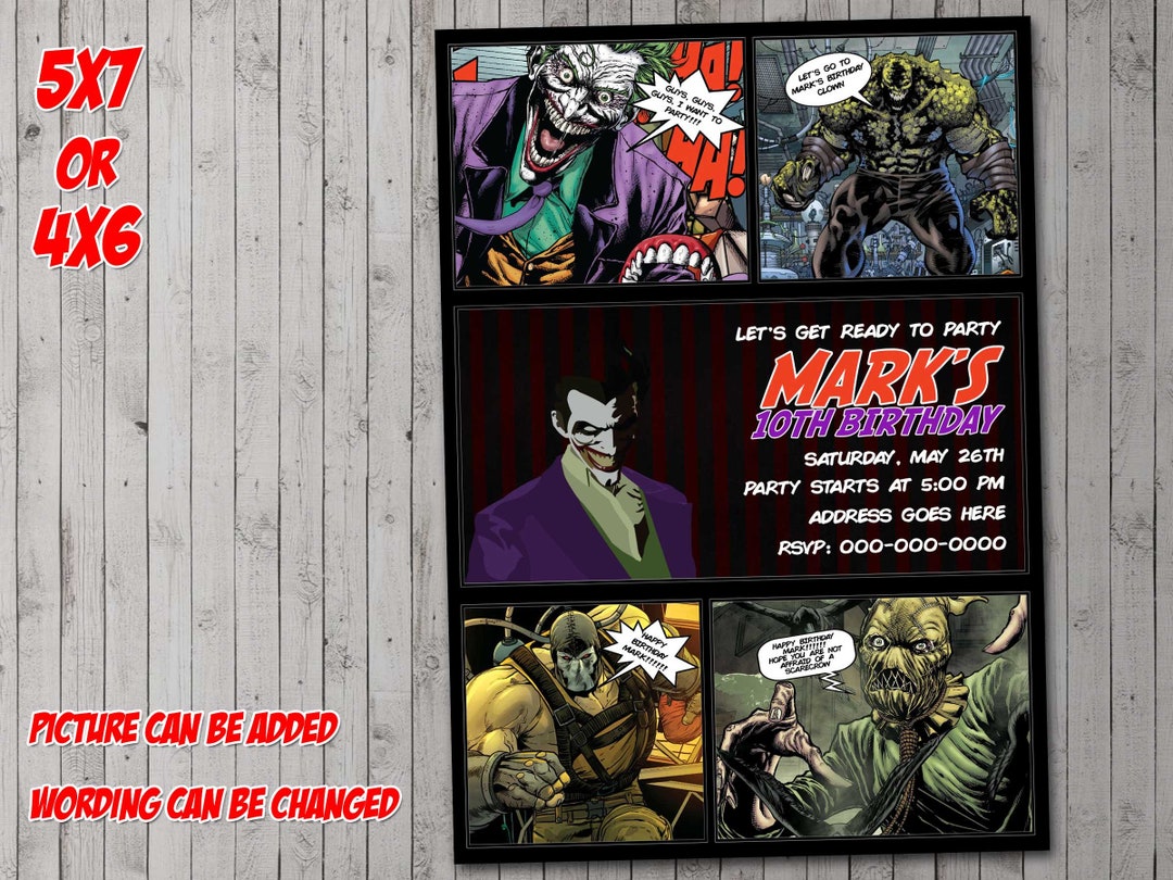 Villains Digital Party Invitation Invite Flyer Thank You - Etsy