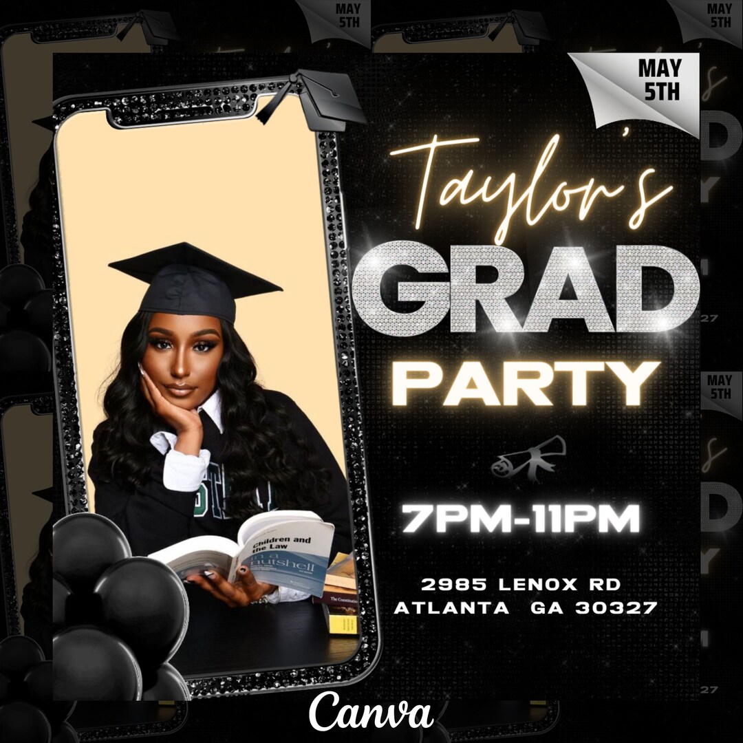 Graduation Party, Graduation Flyer, Editable Template, Graduation ...