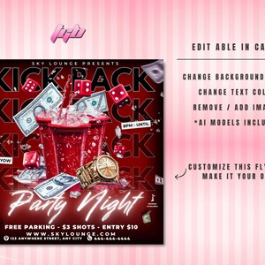 Kickback Party Flyer, Editable Kickback Club Flyer, Club DJ Party ...