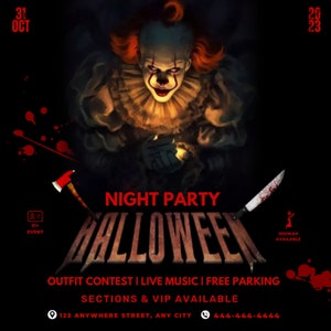 Halloween Party Flyer, Social Media Party Announcement Editable ...