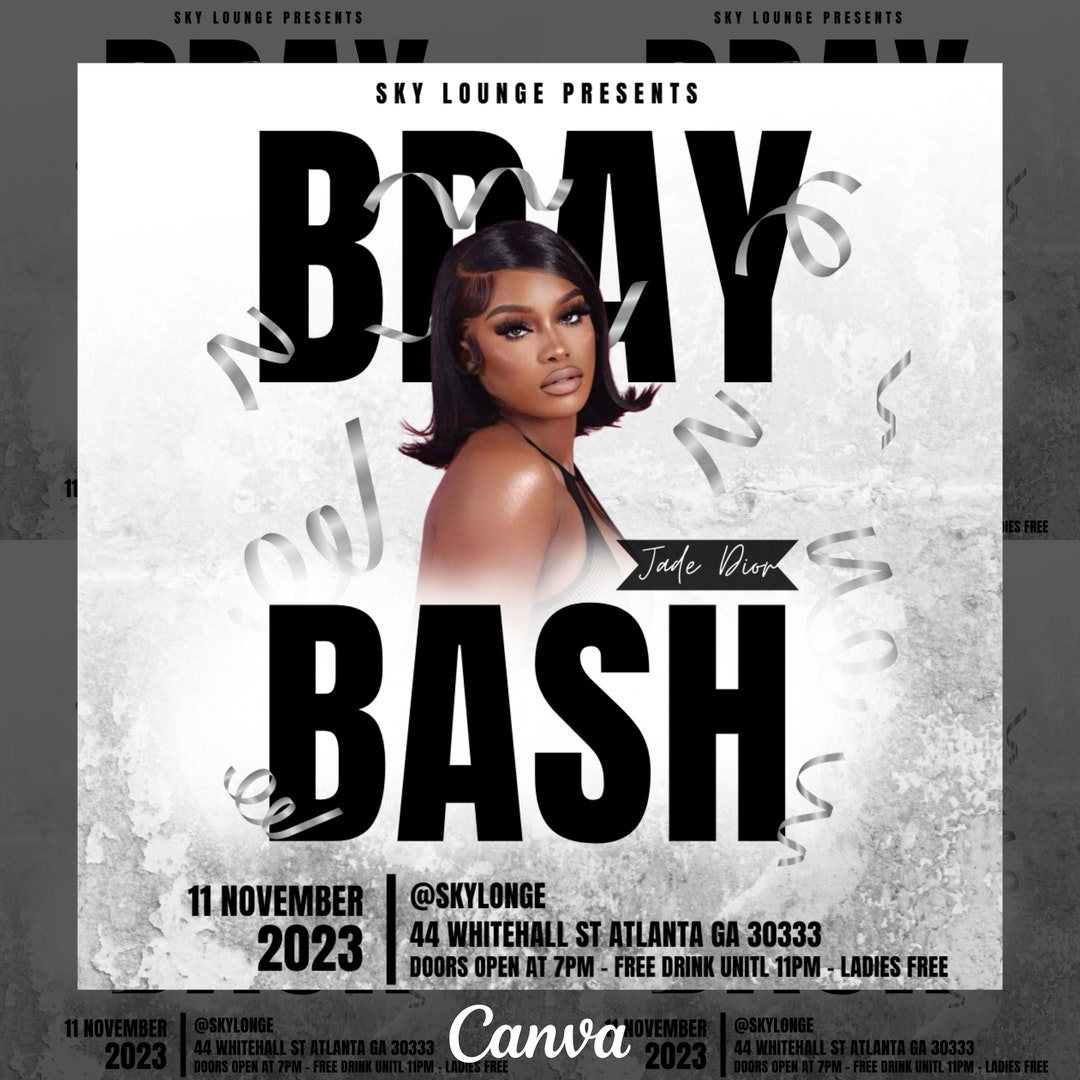 Bday Bash Party Flyer, Birthday Party Event, Editable Canva Template ...