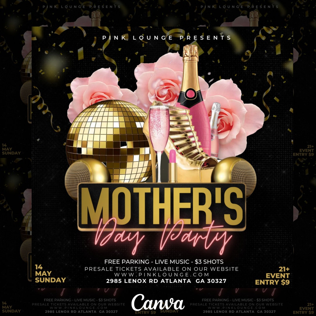 Mothers Day Event Flyer Mothers Day Party Flyer Mother Day Club