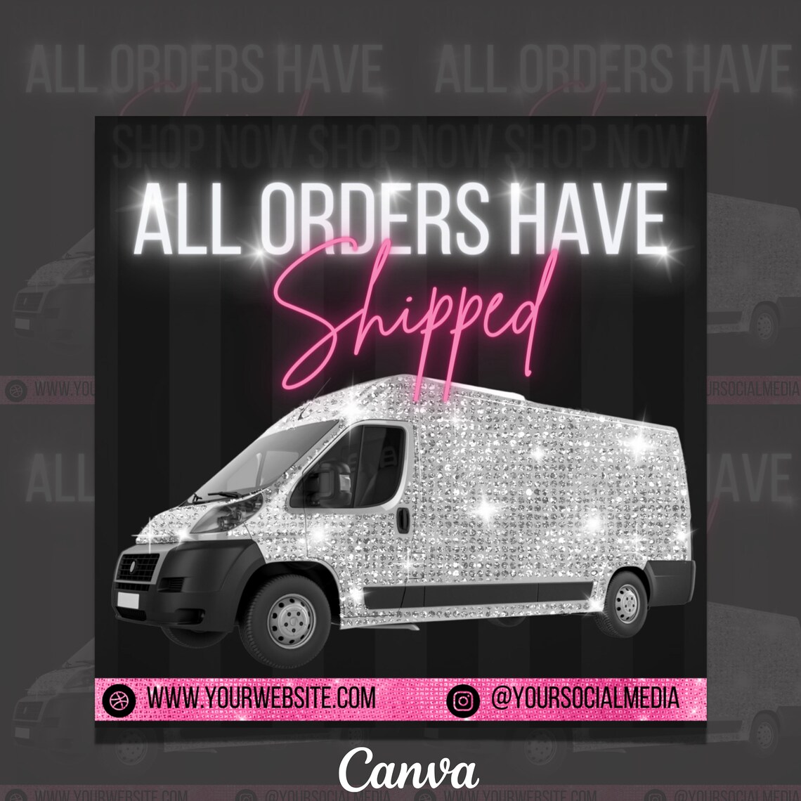 Orders Have Shipped Flyer, DIY Social Media Instagram Delivery Hair ...