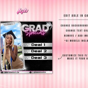 Graduation Special Flyer - Grad Glam - DIY Flyer Template - Grad ...