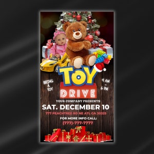 Toy Drive Flyer, Christmas Toy Drive, Toy Drive, Christmas Flyer, Toy ...