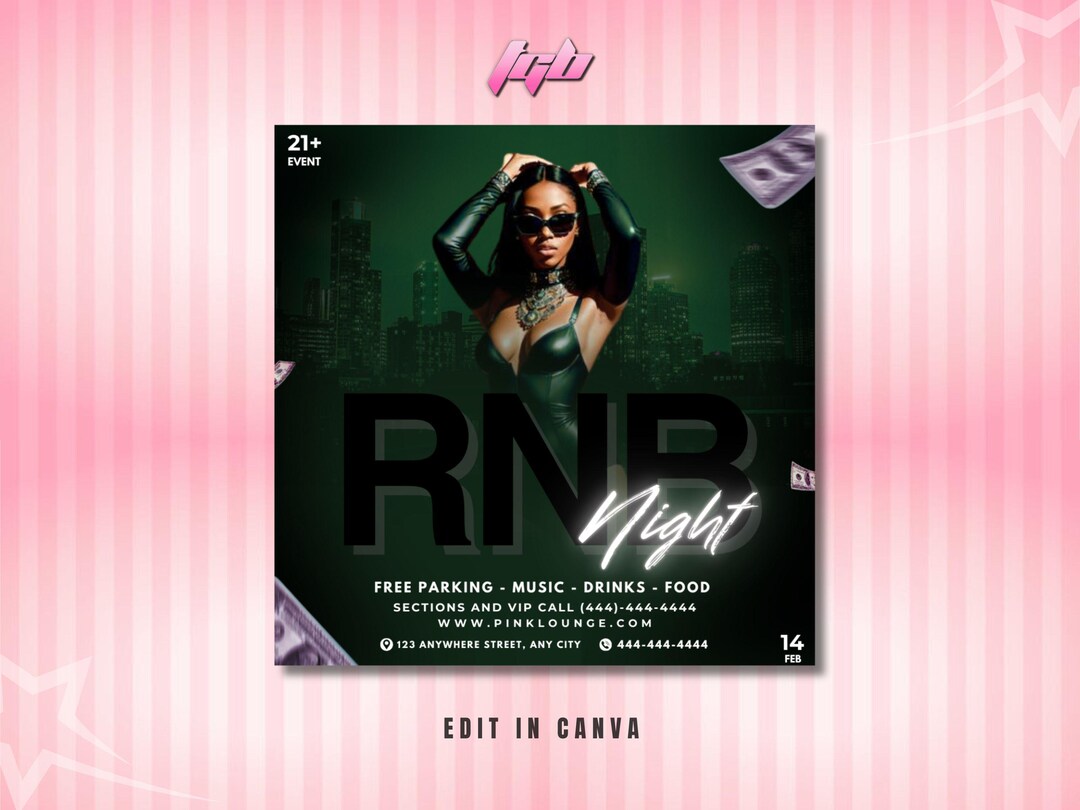 Editable R&B Party Invitation, RNB Wednesdays Club Flyer, RNB Party ...