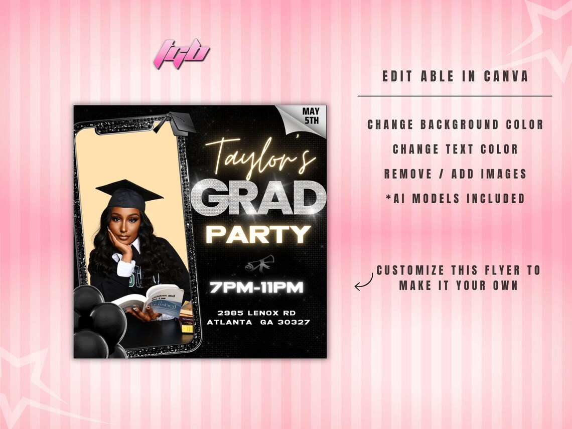 Graduation Party, Graduation Flyer, Editable Template, Graduation ...