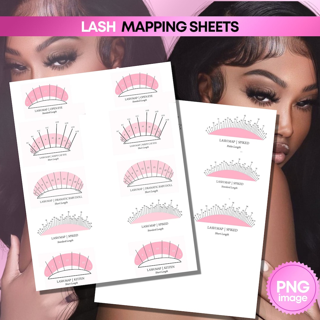 Lash Mapping Forms, Eyelash Extensions Practice, Lash Technician ...