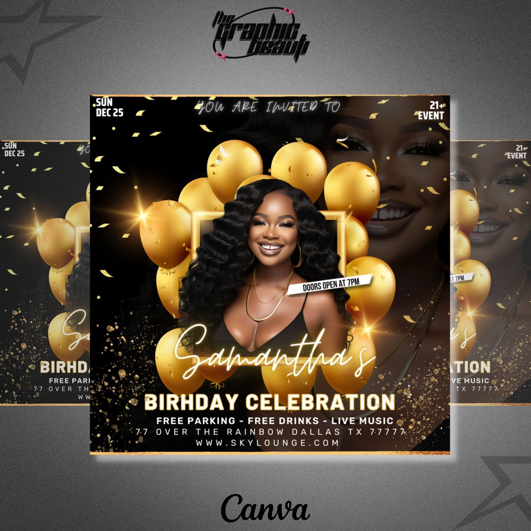 Birthday Flyer, Birthday Template, Birthday Girl, Party Flyer ...