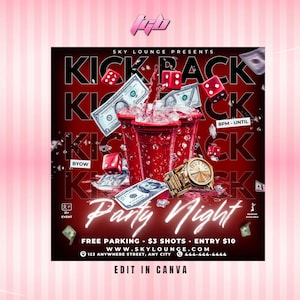 Kickback Party Flyer, Editable Kickback Club Flyer, Club DJ Party ...