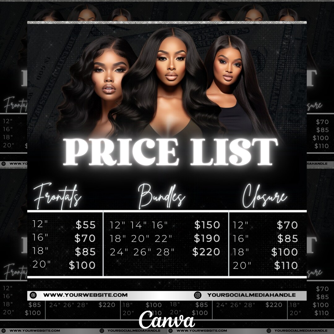 DIY Haar Preisliste Flyer, Hair Sale, Bundle Angebote ...