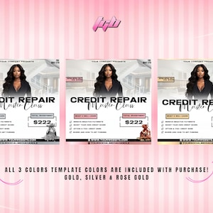 Credit Repair Masterclass DIY Flyer, Silver, Gold, Rose Gold Credit ...