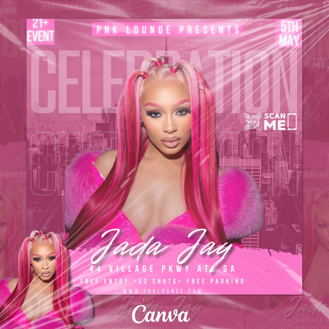 PINK Glam Birthday Party Flyer, Birthday Party Flyer, Club Flyer ...