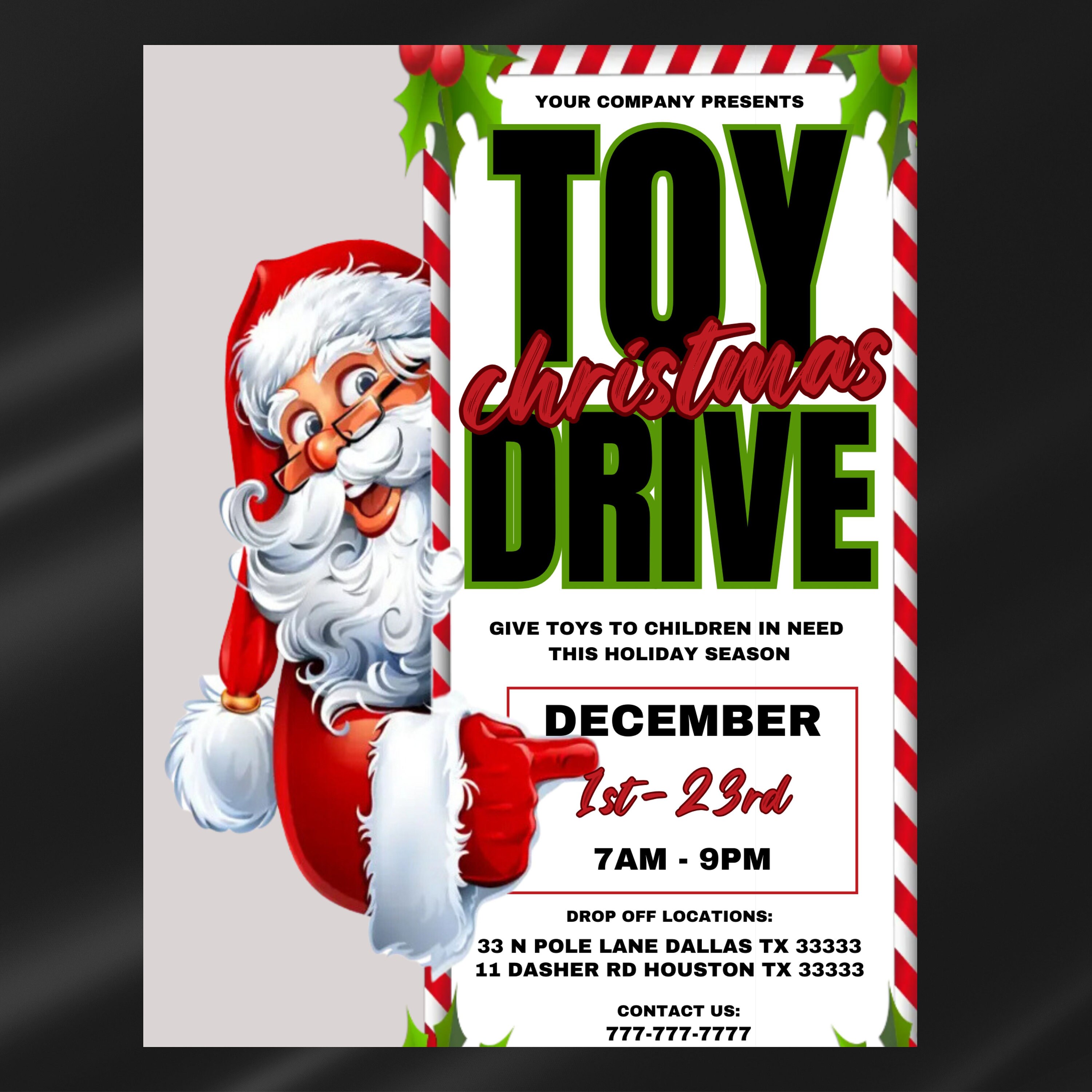 Holiday Toy Drive Flyer, Toy Drive Template, Editable Toy Drive, Winter ...