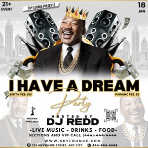 Editable MLK Party Club Event Celebration Flyer, MLK Day Weekend, Club ...