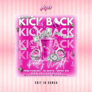 Kickback Party Flyer, Editable Kickback Club Flyer, Club DJ Party ...
