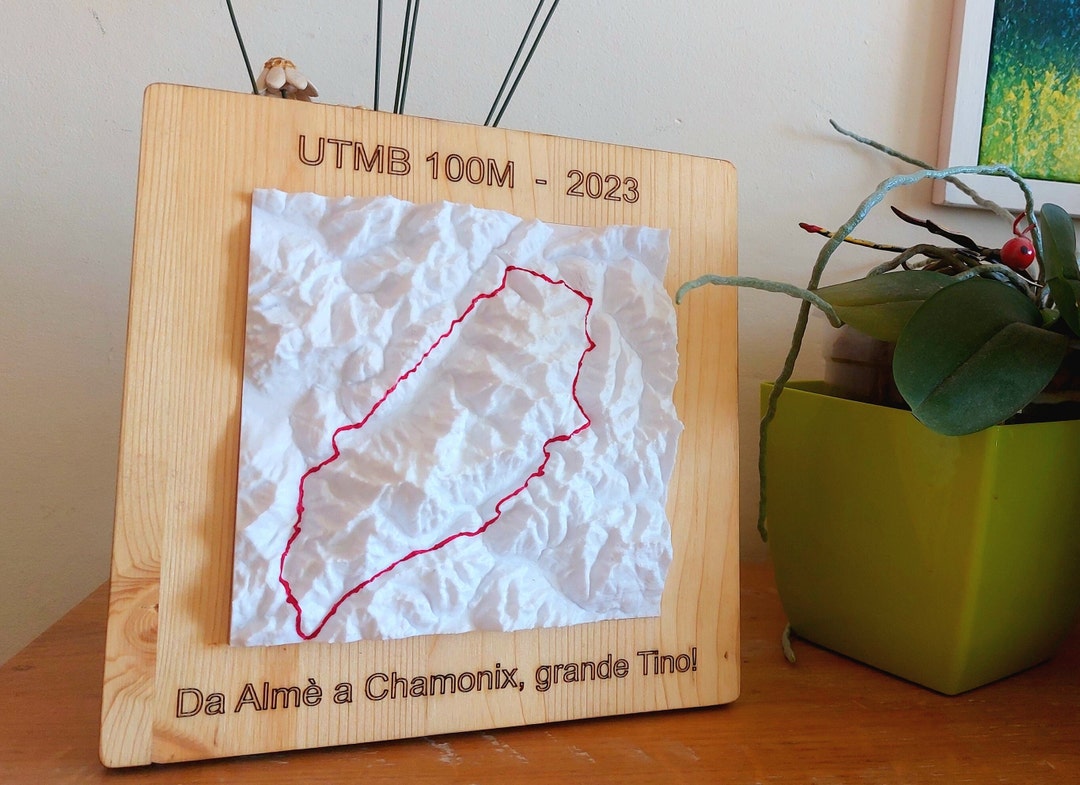 PRINT 3D Tour Mont Blanc Tour Mont Blanc 3D Map UTMB and TMB With Hand ...