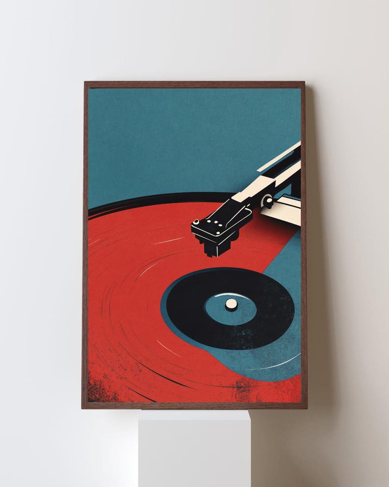 Vintage Record Player Art Print – Retro Music Poster (digital Download ...