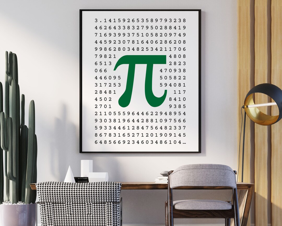 Pi Poster, Mathematic Lovers, Modern Art, Geek Art, Home Office Poster ...