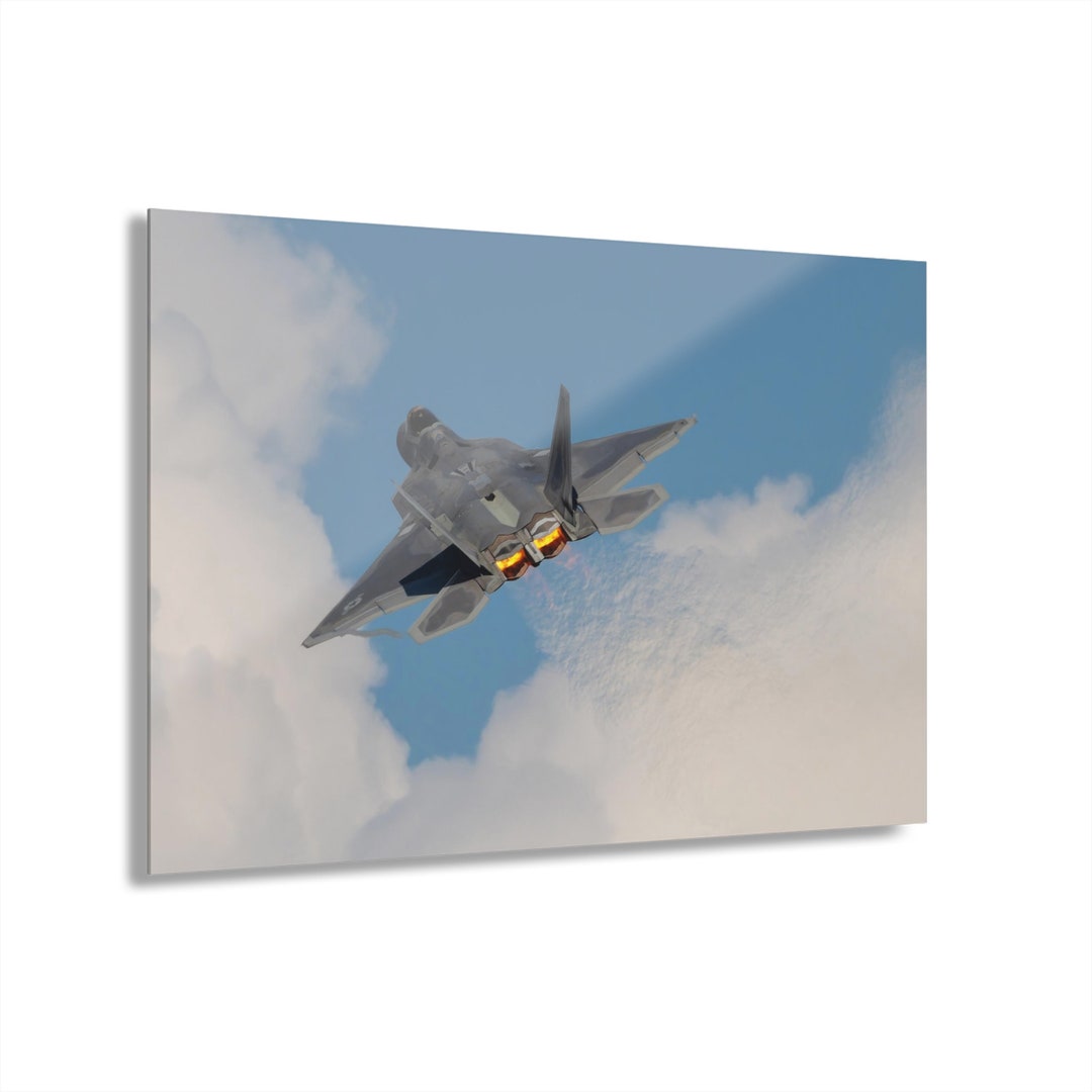 USAF Lockheed Martin F-22 Raptor Fighter Stealth Wall Art Home Office ...