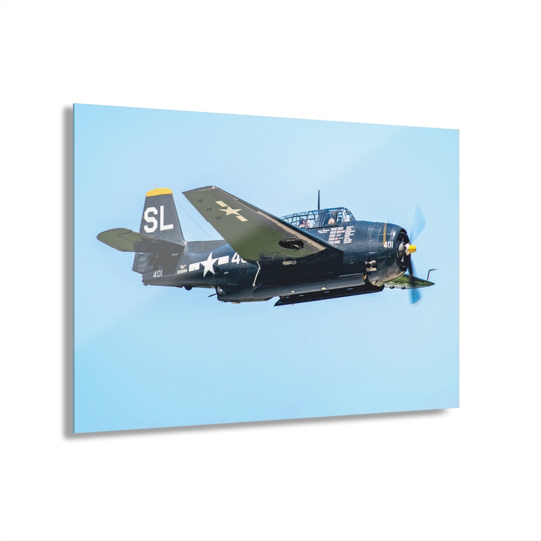 Grumman TBM Avenger Torpedo Bomber Warbird Wall Decor Home Art Aviation ...