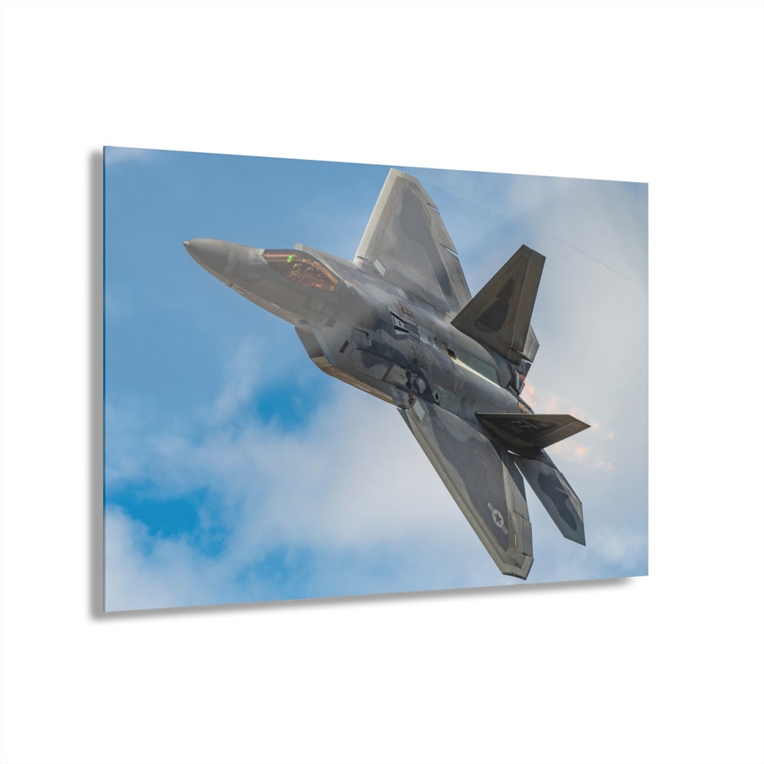 USAF Lockheed Martin F-22 Raptor Stealth Fighter Aviation Wall Art Home ...
