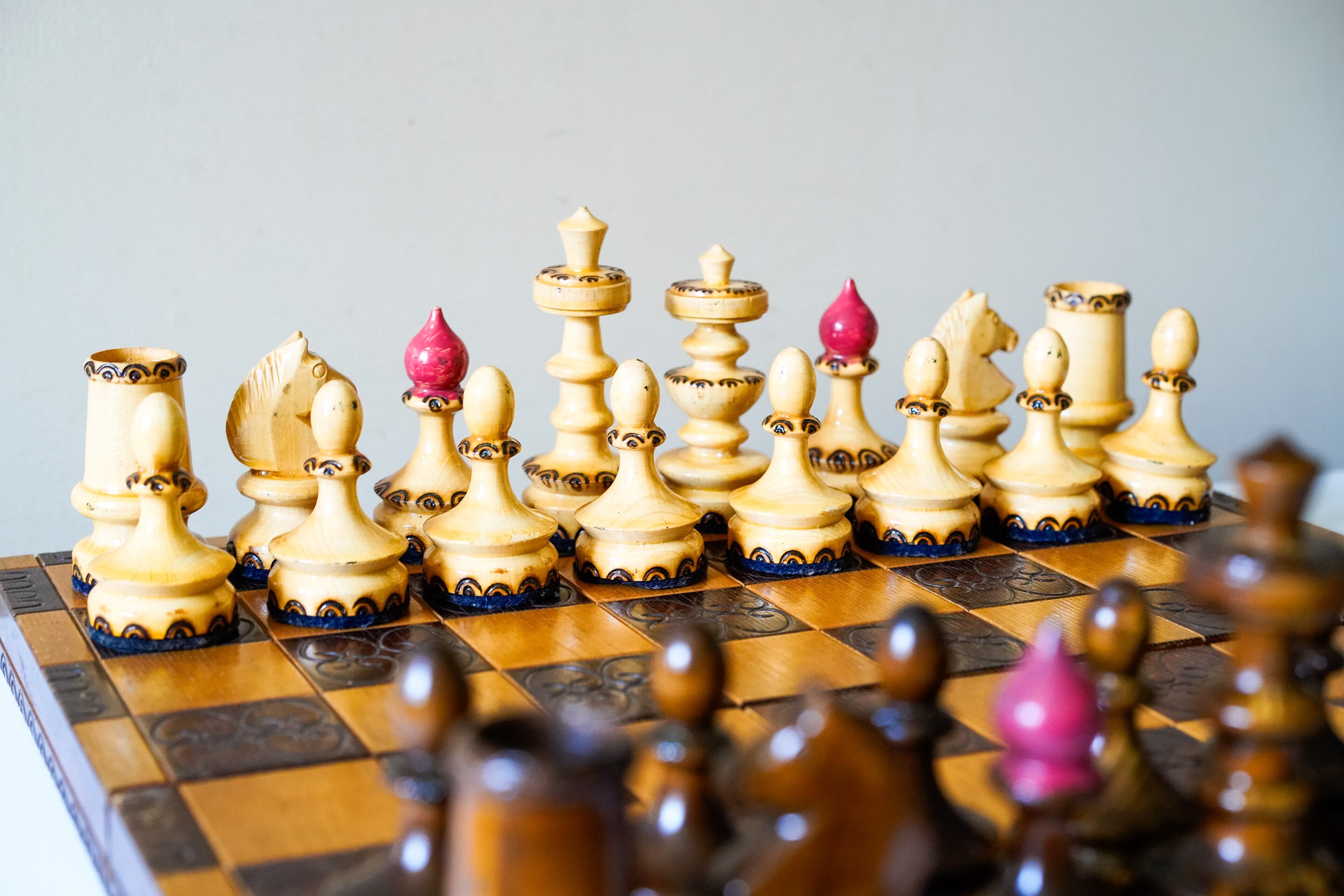 Vintage Chess Set 80s Polish Highlander Style, Rare Wooden Hand-made ...