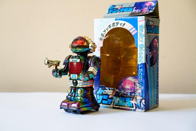 Vintage Toy SONIC Gun Robot 80s Fancy Multi-color Robot With Original ...