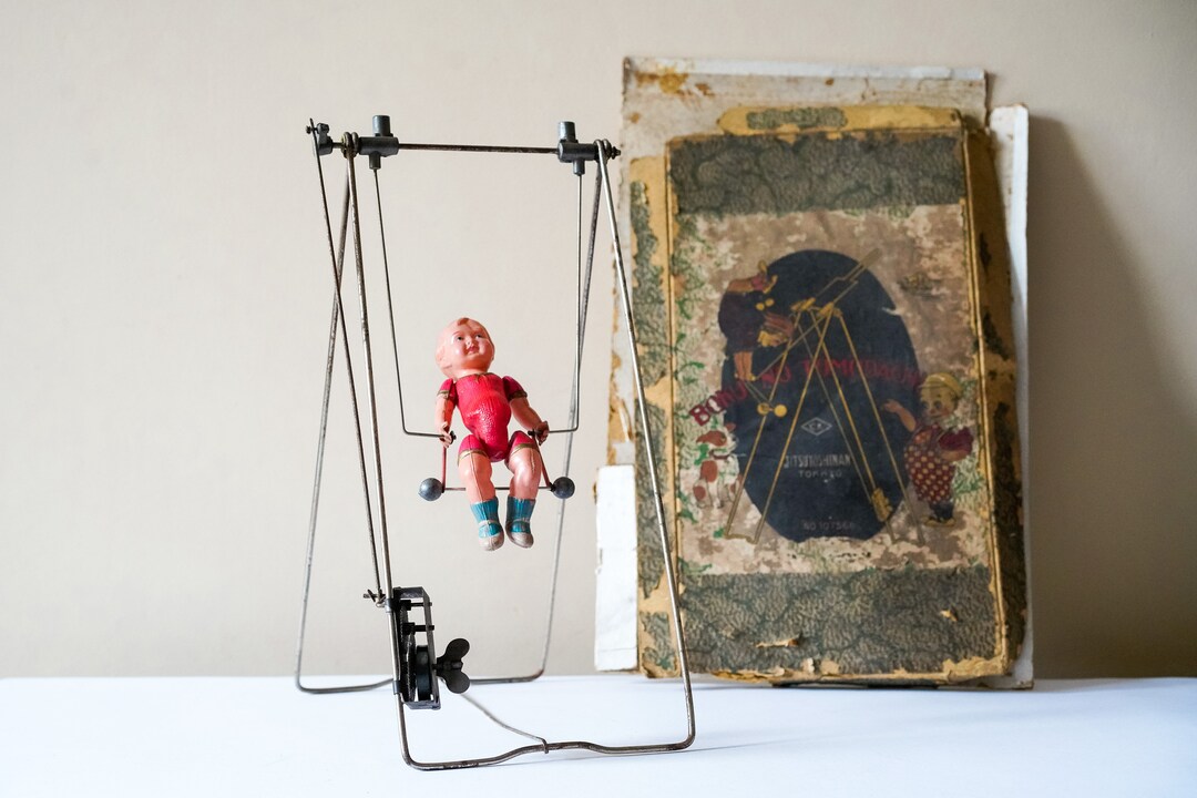 Antique Acrobat Swinger 30s Japan Tin Toy Boku No Tomodachi With ...