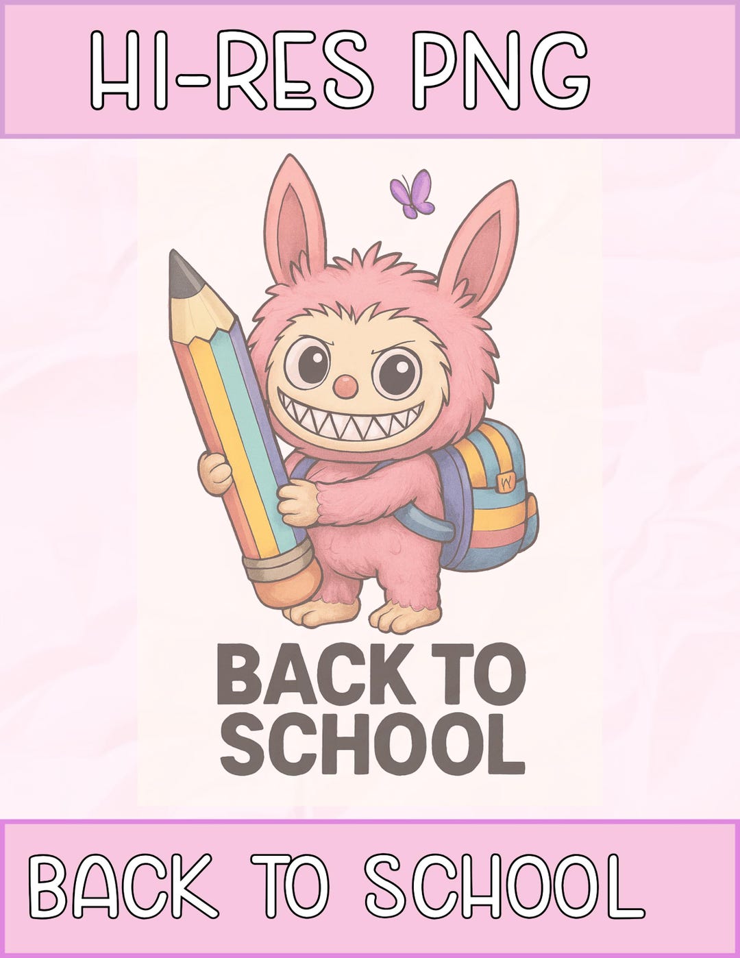Labubu Back to School Png, Cute Monster Clipart, Digital Download ...