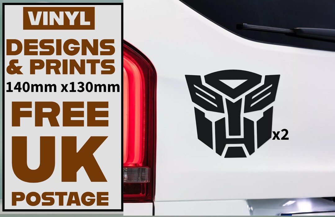 2 X Autobot Transformer Vinyl Decals – Matte Black Stickers for Cars ...