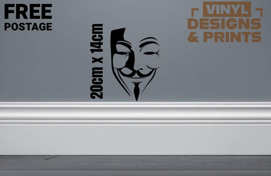 V for Vendetta Vinyl Sticker Free UK Postage - Etsy
