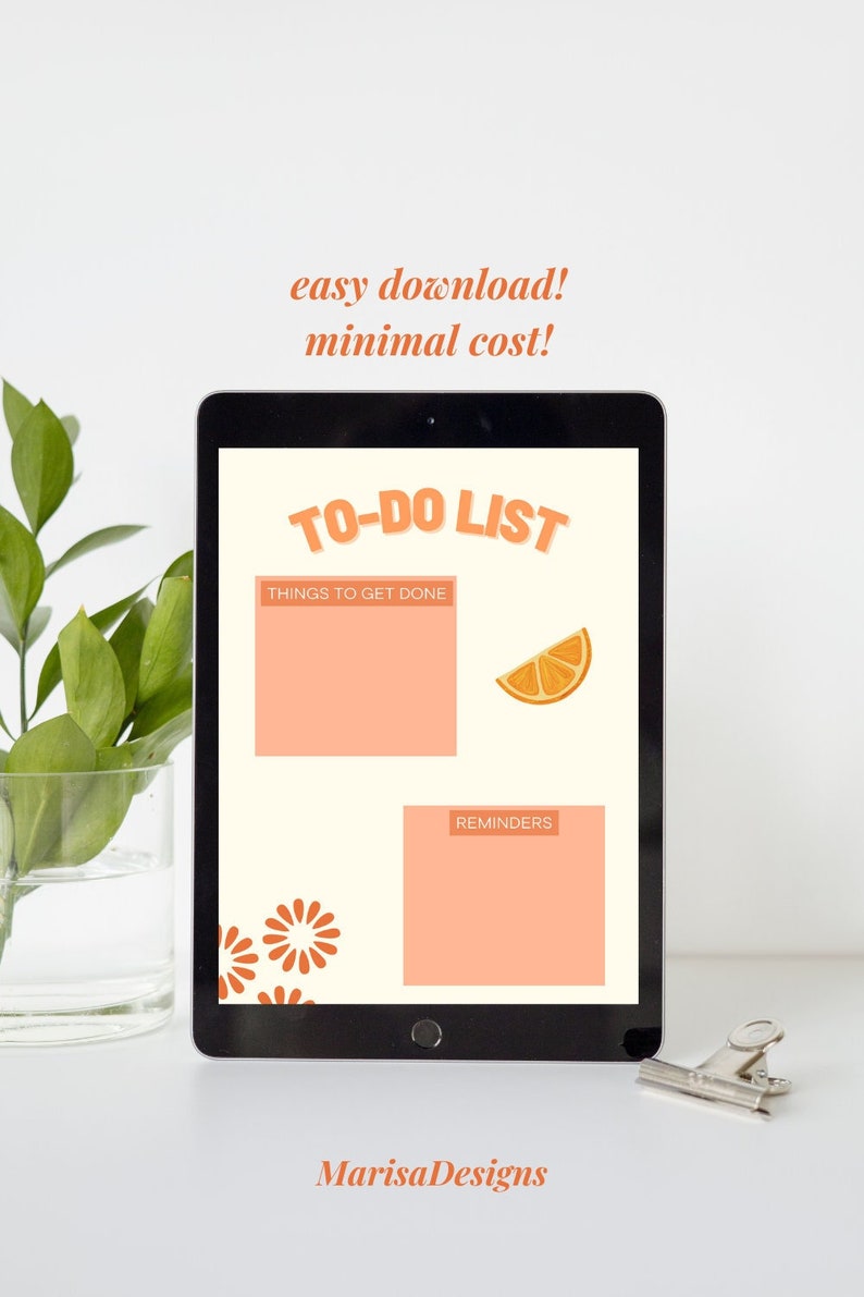 Orange Themed To-do List Digital Planner (A4) | Made for Printing ...