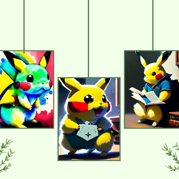 Pikachu Book Art - Etsy