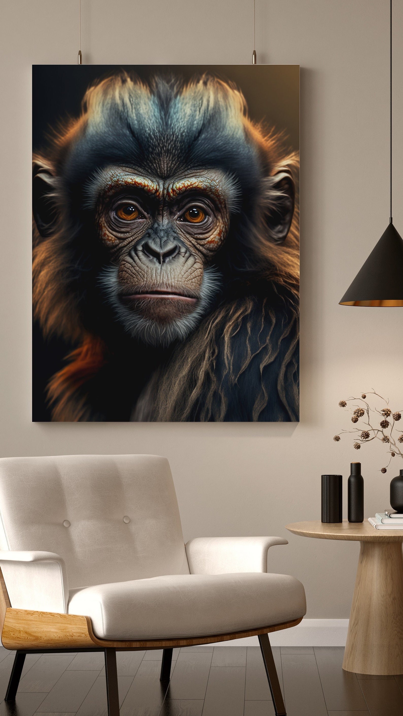 Monkey, Digital Art Print,wall Art,square, All Art,digital Download ...