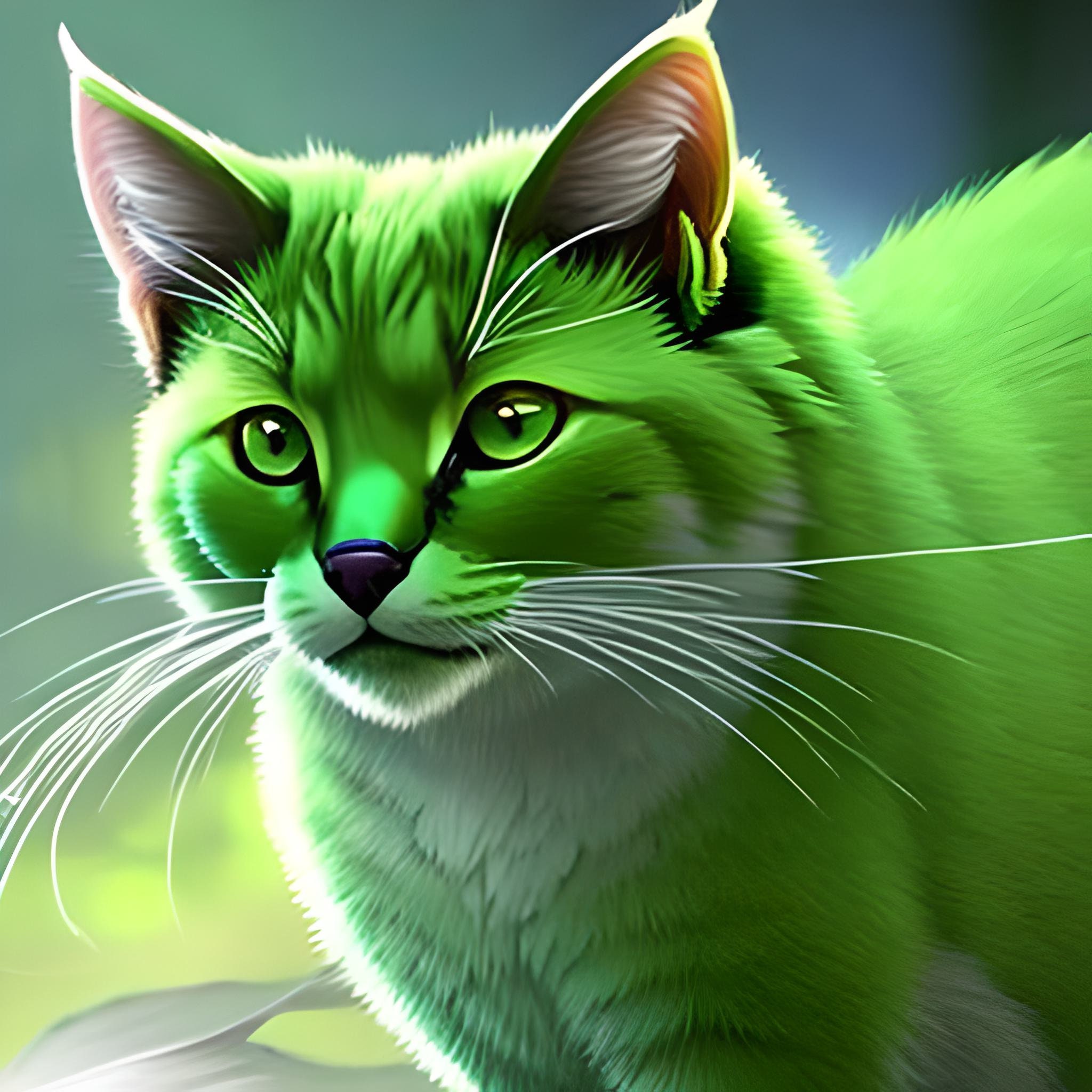 Cute Green Cats, 8 Pieces,downloadable,printable - Etsy