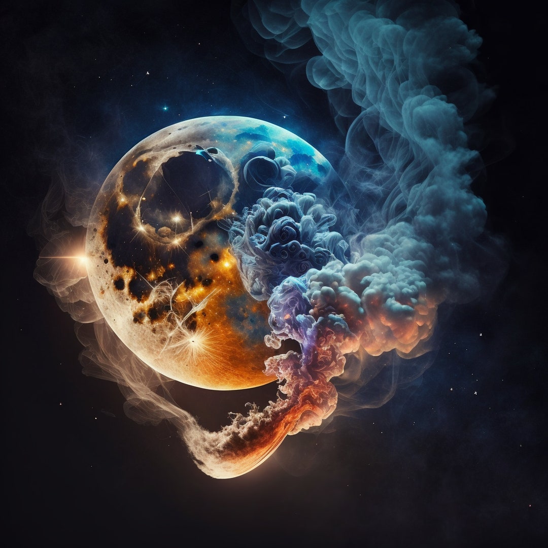 Effects of Cigarette Smoke on the Moon, Wall Art, Printable, Digital ...