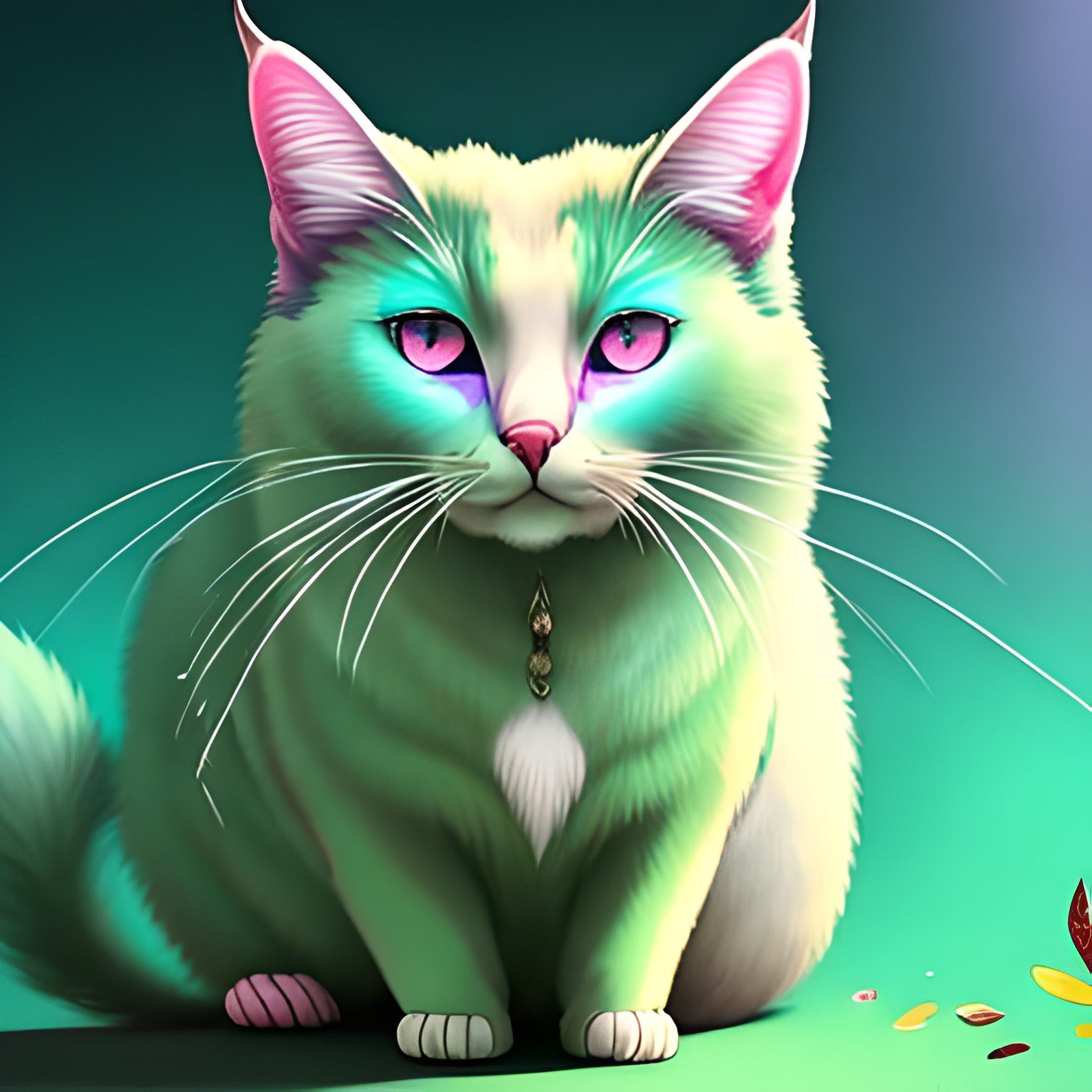 Cute Green Cats, 8 Pieces,downloadable,printable - Etsy