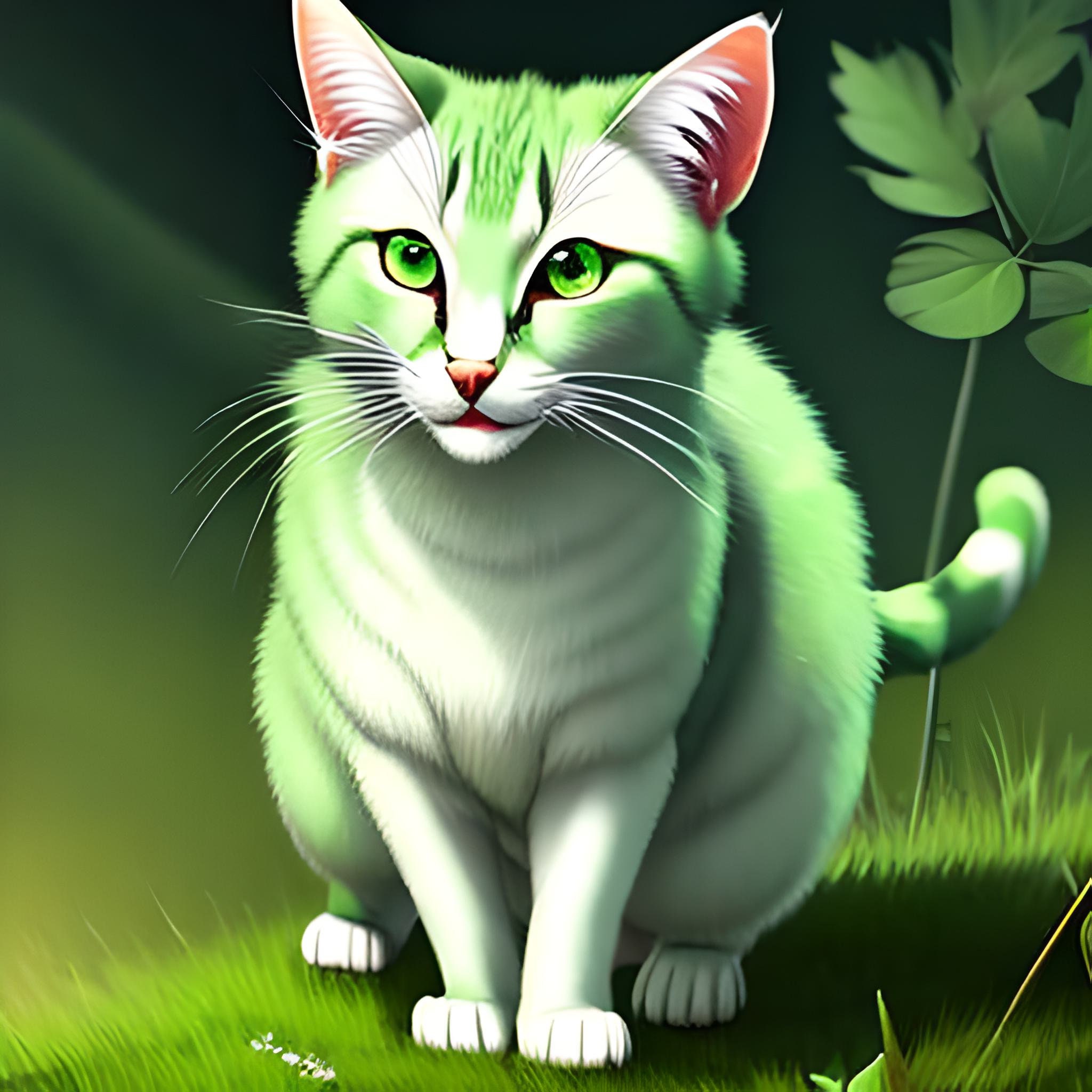 Cute Green Cats, 8 Pieces,downloadable,printable - Etsy