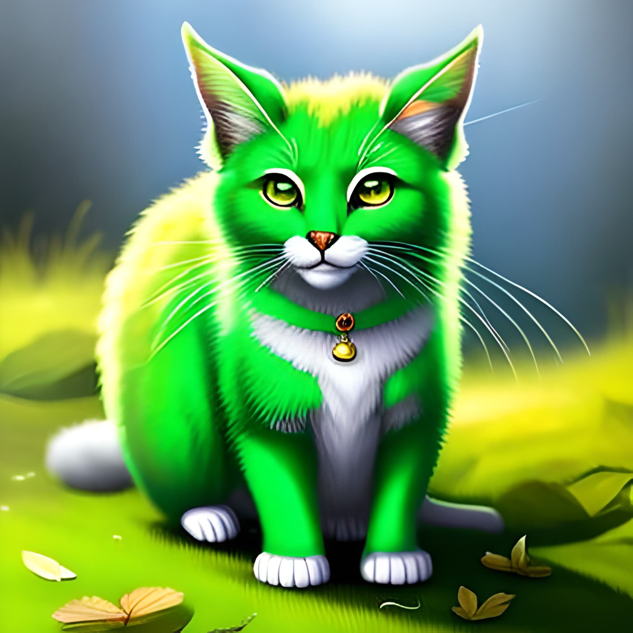 Cute Green Cats, 8 Pieces,downloadable,printable - Etsy