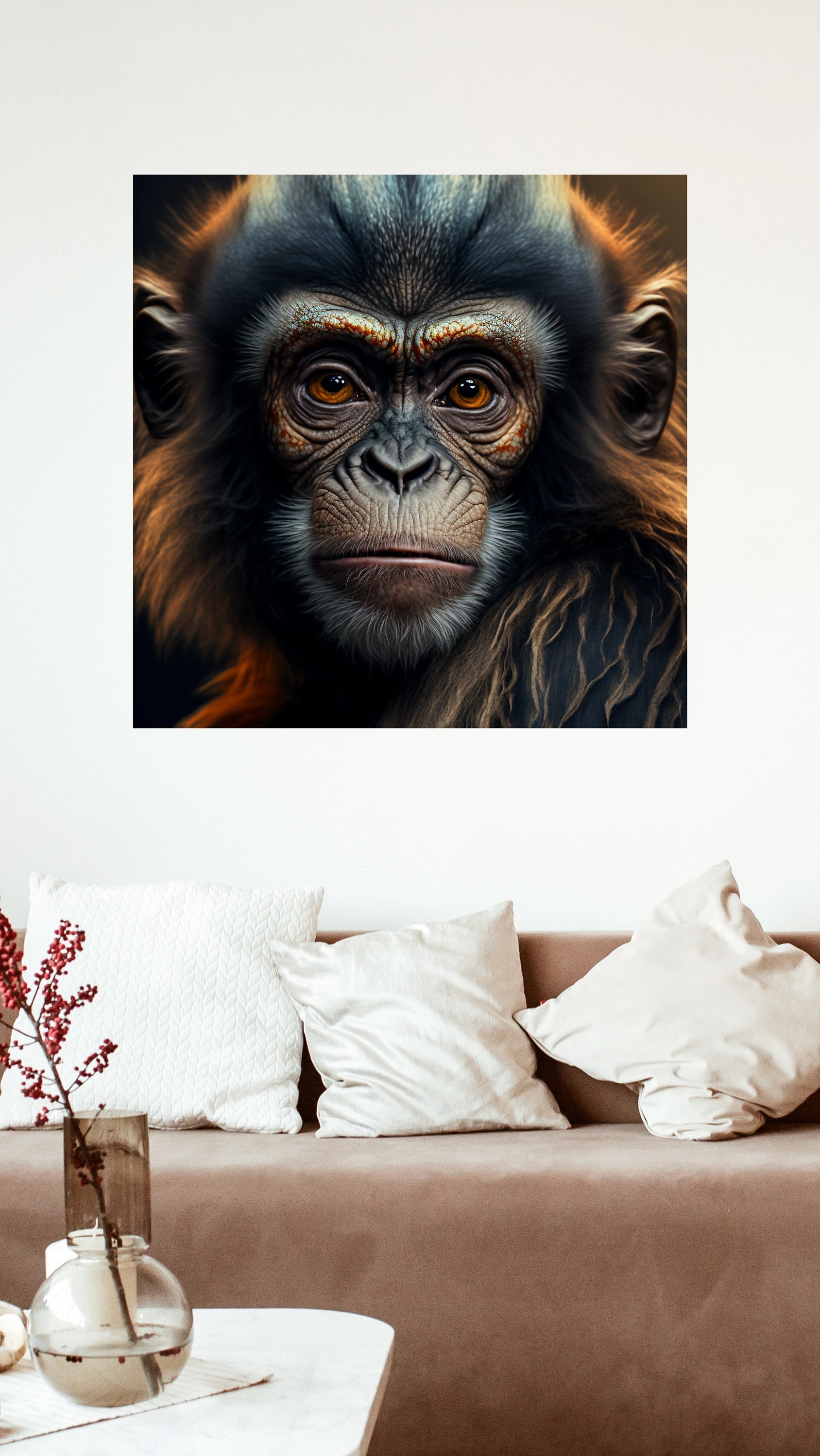 Monkey, Digital Art Print,wall Art,square, All Art,digital Download, Home Decor, Printable - Etsy