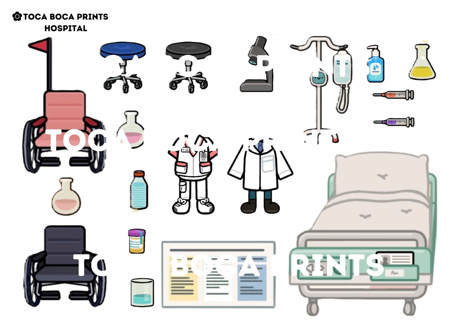 Printable Toca Boca Hospital Doctor Dolls clothes and - Etsy