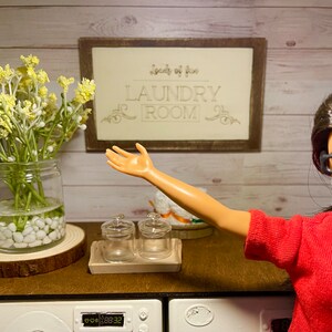 Miniature Dollhouse Wooden Laundry Room Sign 1:6 - Etsy
