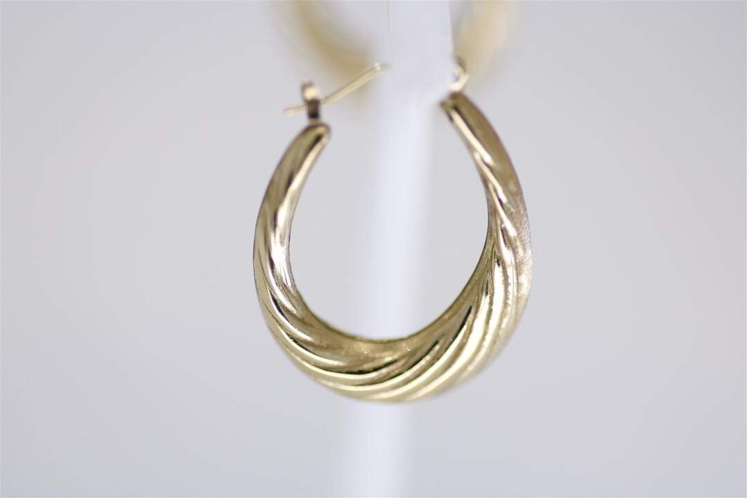 Vintage 14K Yellow Gold U-shaped Hoops With Thick Twists - Etsy