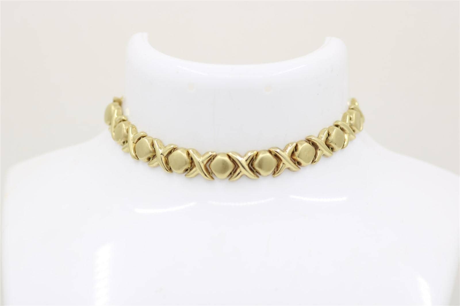 Vintage 14k Yellow Gold Hugs and Kisses XO Bracelet 7