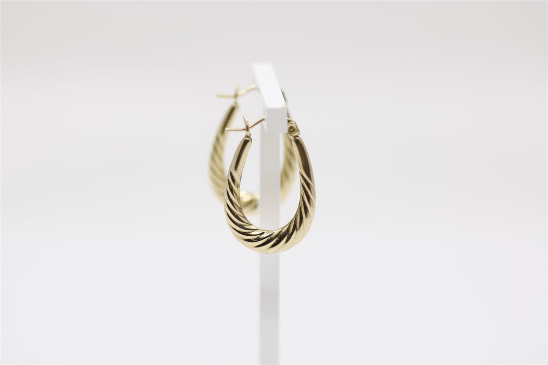 Vintage 10k Yellow Gold U-shaped Hoop Earrings 1" - Etsy