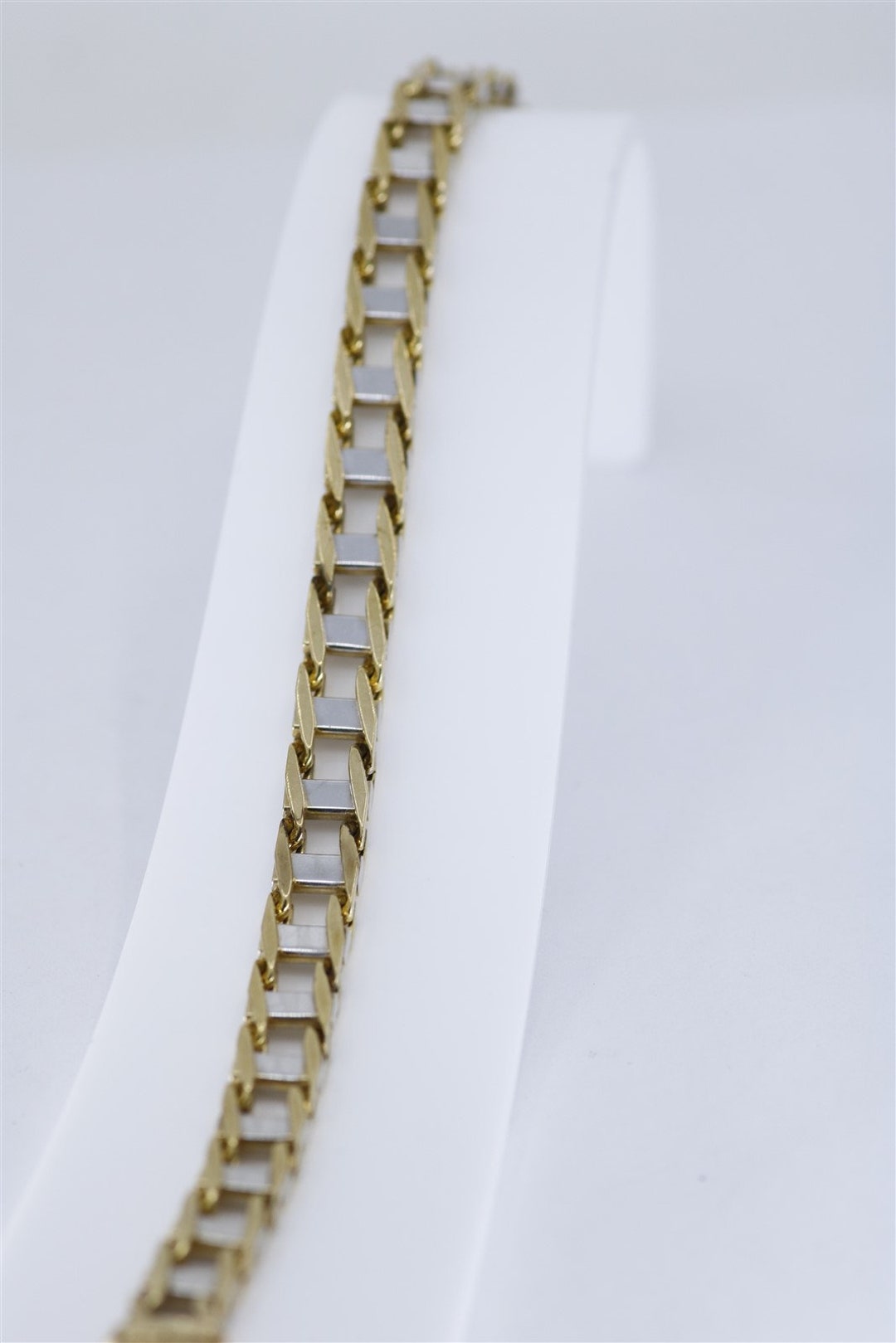 Midas 10K Two Toned Gold Vintage 8 Inch Bar Link Bracelet - Etsy